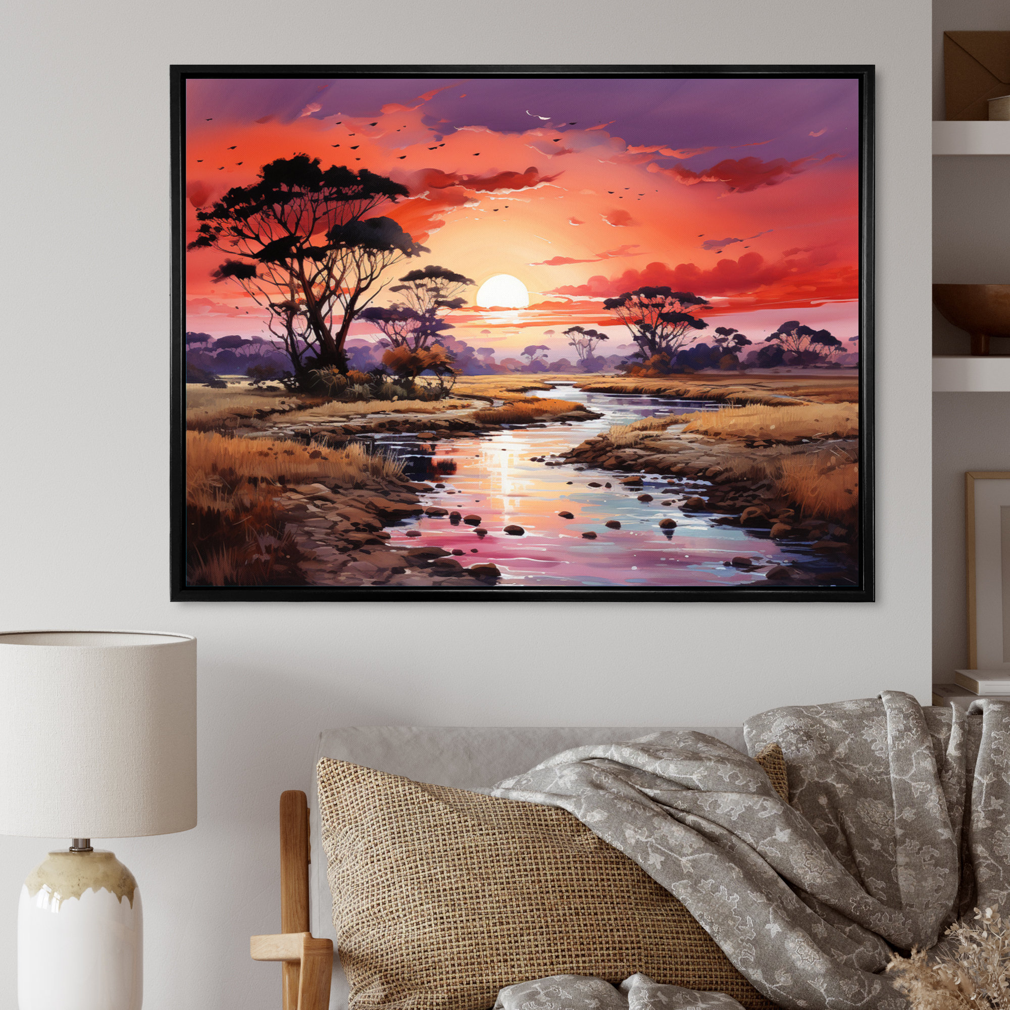 Red Barrel Studio® Africa Serengeti Sunrise II Framed On Canvas Print | Wayfair